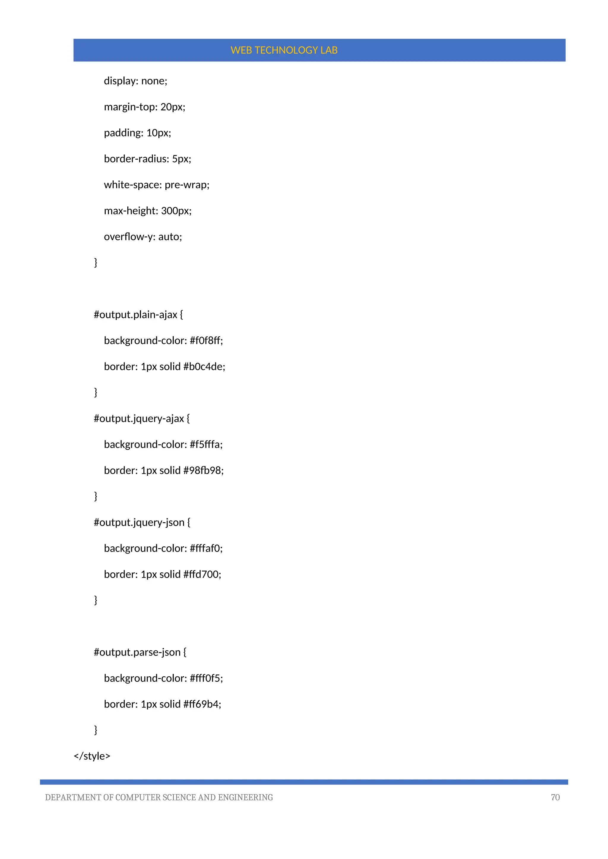 web lab manual for fifth semester BE course fifth semester vtu belgaum ...