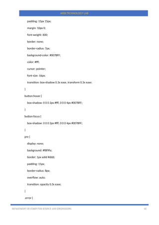 web lab manual for fifth semester BE course fifth semester vtu belgaum ...