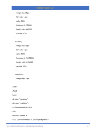 web lab manual for fifth semester BE course fifth semester vtu belgaum ...