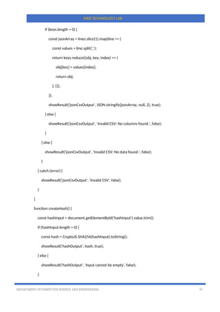 web lab manual for fifth semester BE course fifth semester vtu belgaum ...