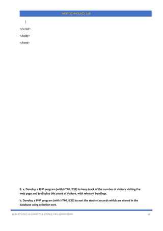 web lab manual for fifth semester BE course fifth semester vtu belgaum ...