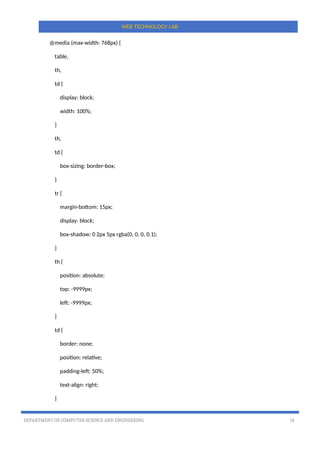 web lab manual for fifth semester BE course fifth semester vtu belgaum ...