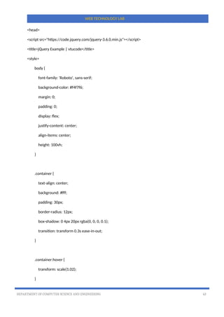 web lab manual for fifth semester BE course fifth semester vtu belgaum ...