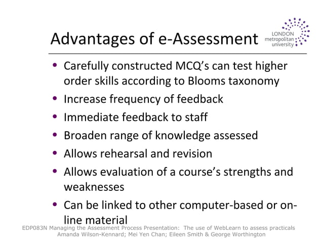 WebLearn to assess practicals | PPT