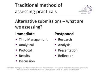 WebLearn to assess practicals | PPT