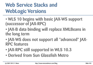 Oracle WebLogic: Feature Timeline from WLS9 to WLS 12c | PPT