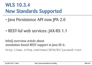 Oracle WebLogic: Feature Timeline from WLS9 to WLS 12c
