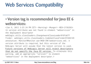 Oracle WebLogic: Feature Timeline from WLS9 to WLS 12c | PPT