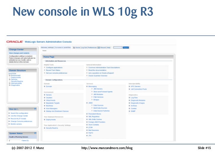 Oracle WebLogic: Feature Timeline from WLS9 to WLS 12c