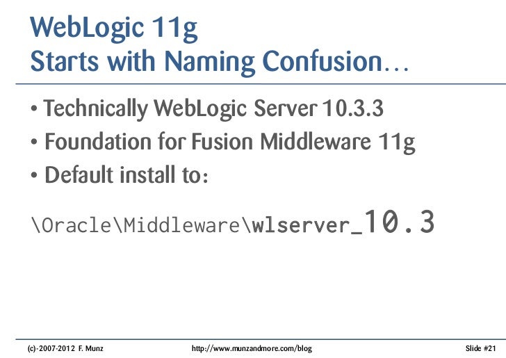 Oracle WebLogic: Feature Timeline from WLS9 to WLS 12c