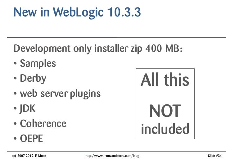 Oracle WebLogic: Feature Timeline from WLS9 to WLS 12c