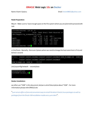 Oracle Web logic 12c on docker | DOCX