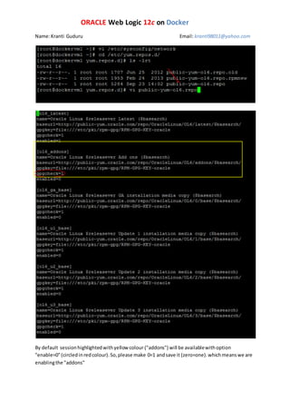 Oracle Web logic 12c on docker | DOCX