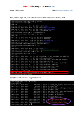 Oracle Web logic 12c on docker | PDF