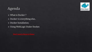 Weblogic and docker | PPTX