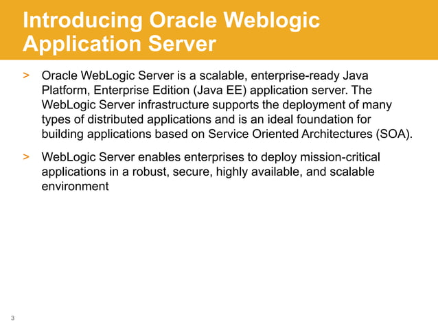 Weblogic application server | PPTX | Web Hosting | Internet