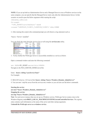 Weblogic as a windows service | PDF