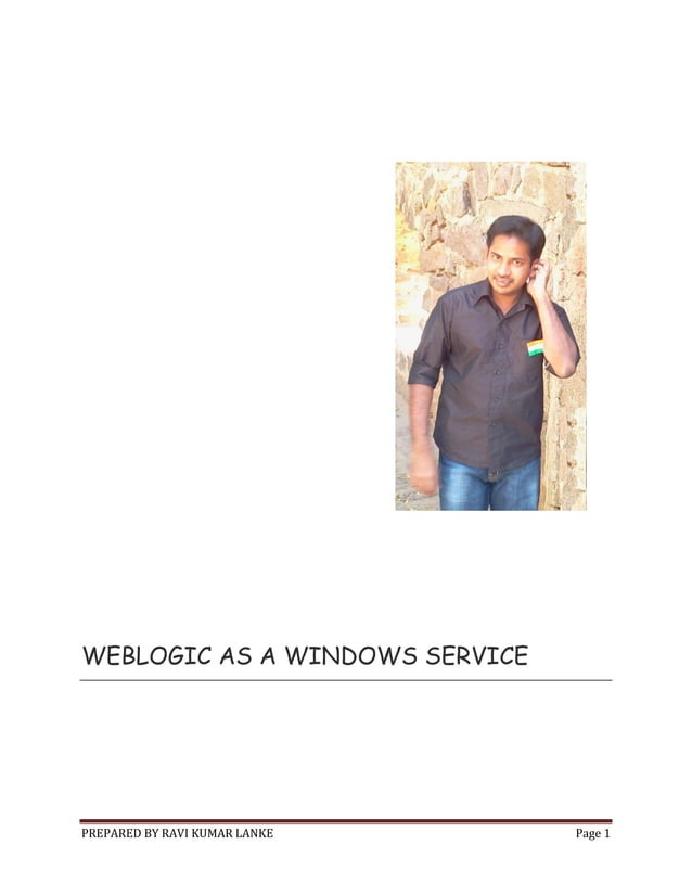 Weblogic as a windows service | PDF