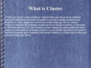 Weblogic cluster | PDF