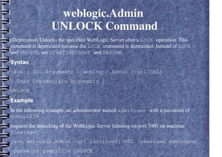 Weblogic command line | PPT