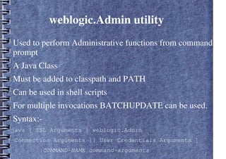 Weblogic command line | PDF | Operating Systems | Computer Software and Applications
