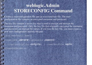 Weblogic command line | PDF | Operating Systems | Computer Software and Applications