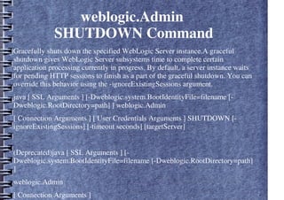 Weblogic command line | PDF