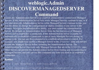 Weblogic command line | PPT