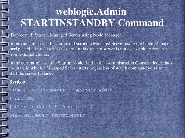 Weblogic Cluster Command Line Ppt Free Download