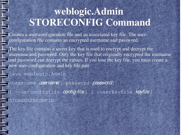 Weblogic Cluster Command Line Ppt