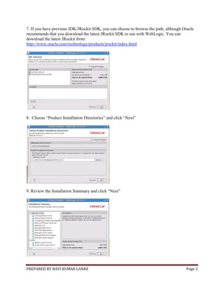 Weblogic installation in linux | PDF