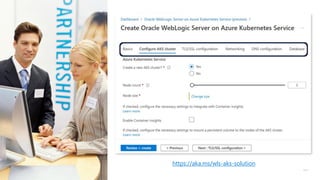 Running WebLogic on Azure Kubernetes and Virtual Machines | PDF