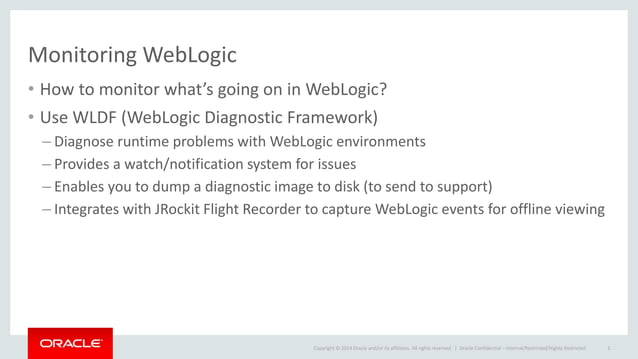 WebLogic Performance Monitoring - OFM Canberra July 2014 | PPTX