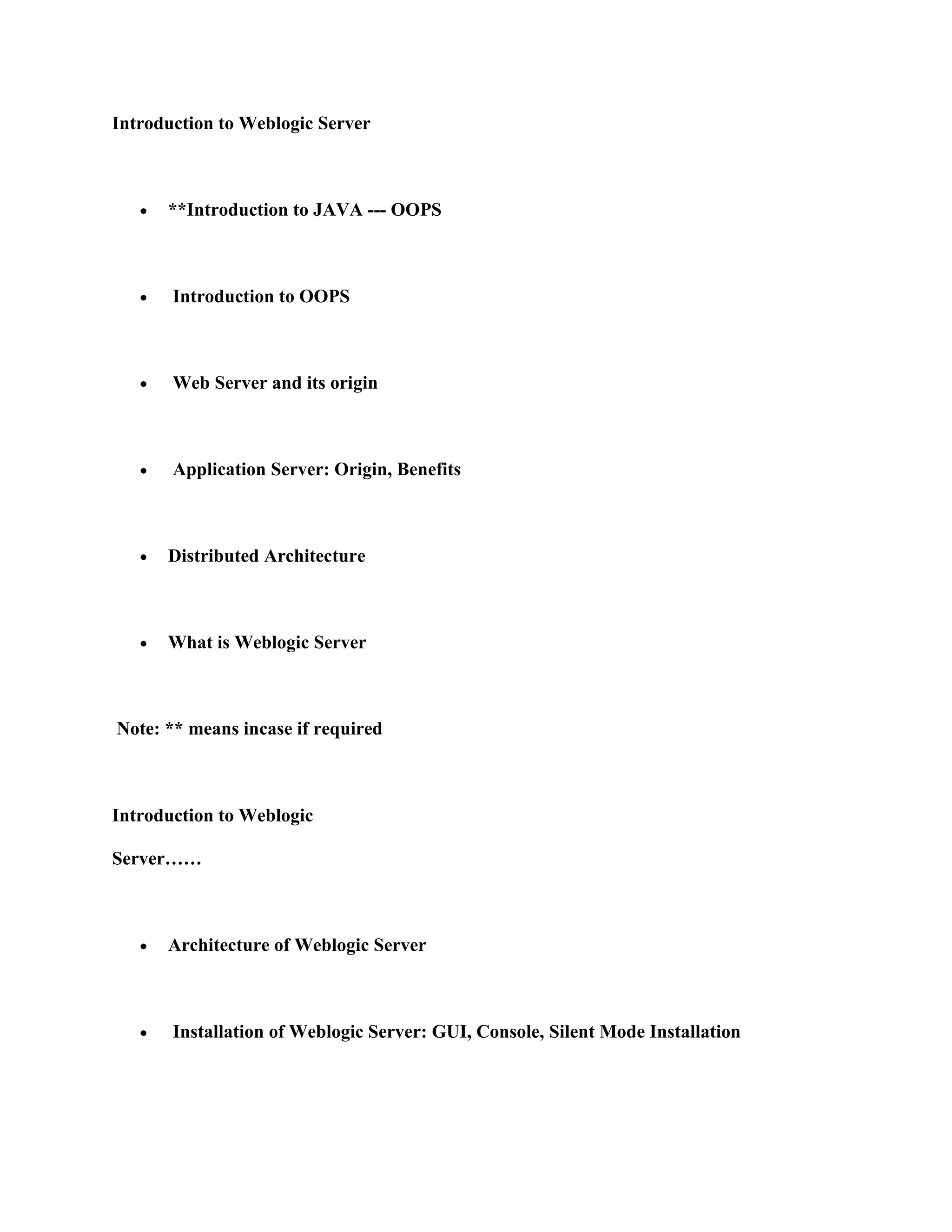 Weblogic online training | PDF