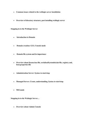 Weblogic online training | PDF