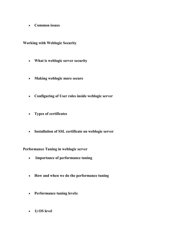 Weblogic online training | PDF