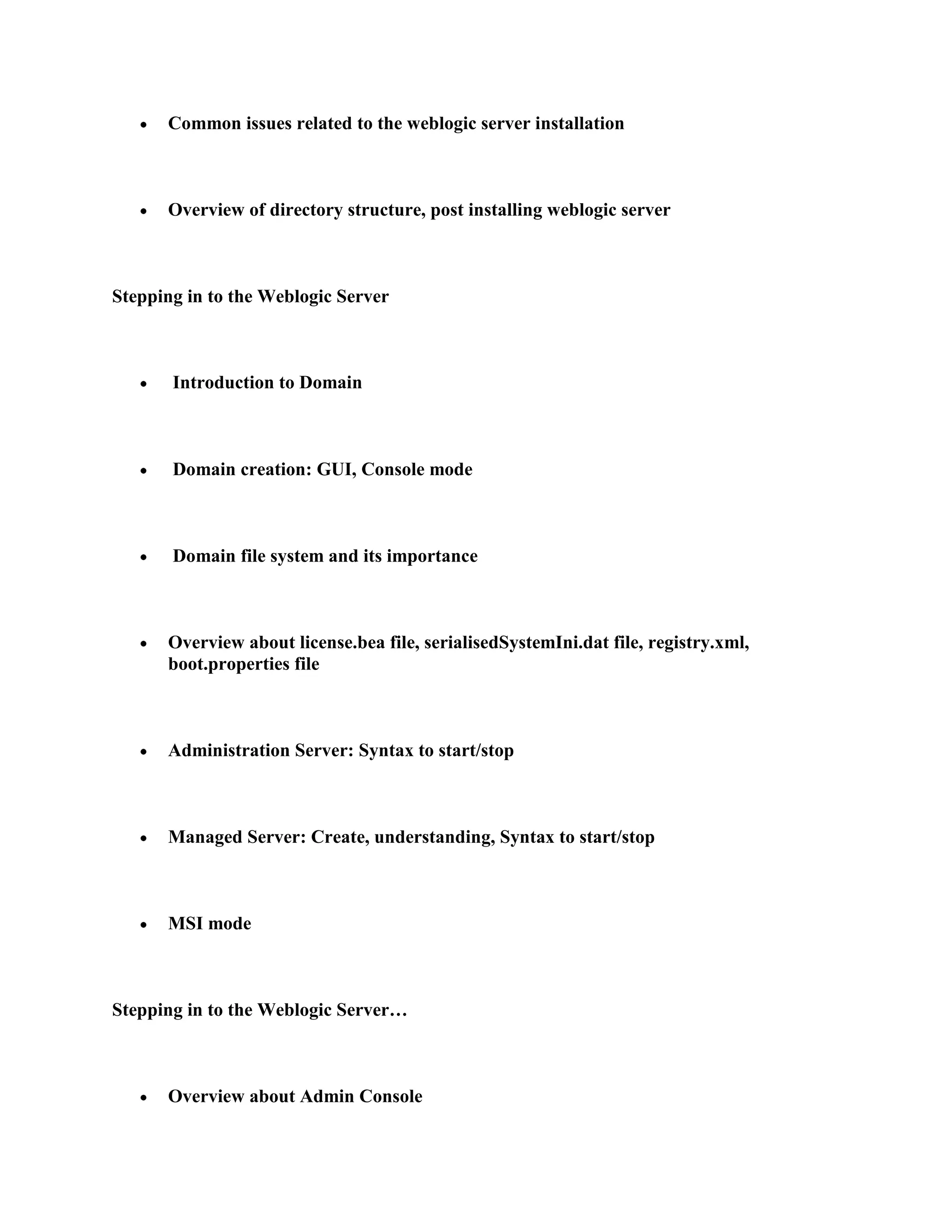 Weblogic server | DOCX