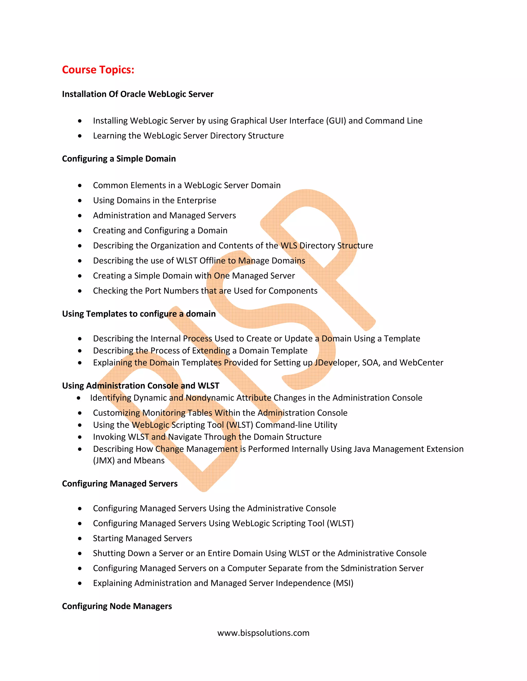 Weblogic server administration | PDF