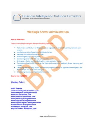 Weblogic server administration | PDF