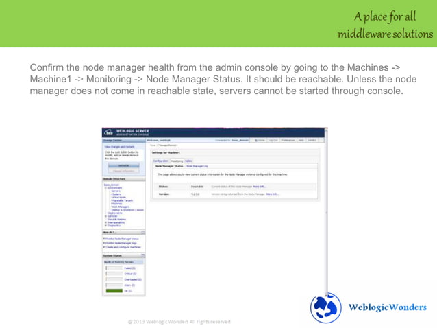 Weblogic server nodemanager | PPTX | Cloud Computing | Internet