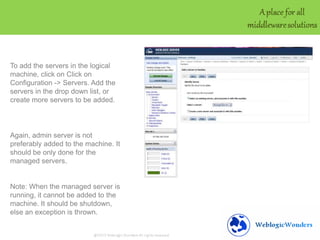 Weblogic server nodemanager | PPTX | Cloud Computing | Internet