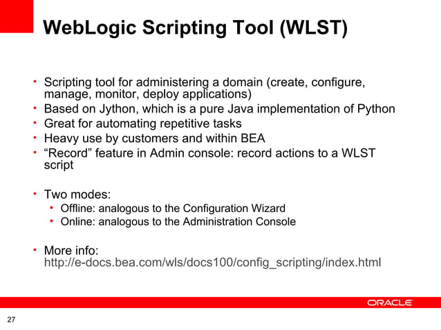 Oracle Weblogic Server Basic Concepts Ppt