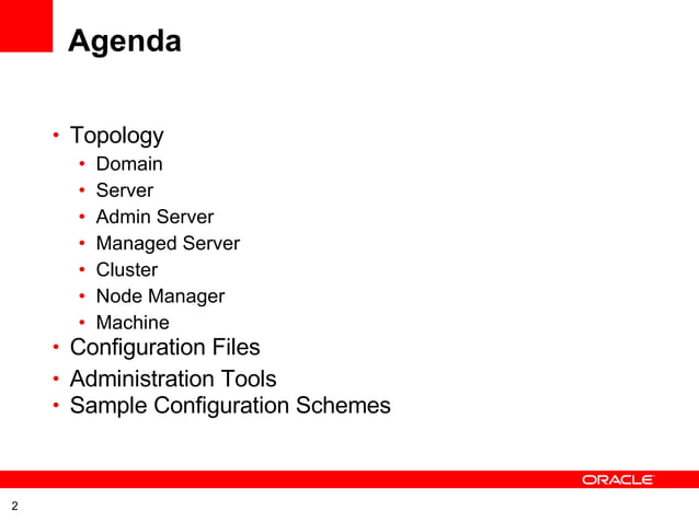 Weblogicserveroverviewtopologyconfigurationadministration Ppt