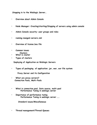Weblogic server short | PPT