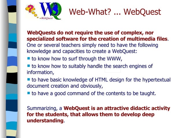WebMagic with WebQuest | PPT