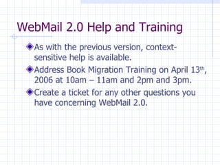 Webmail 2.0 | PPT