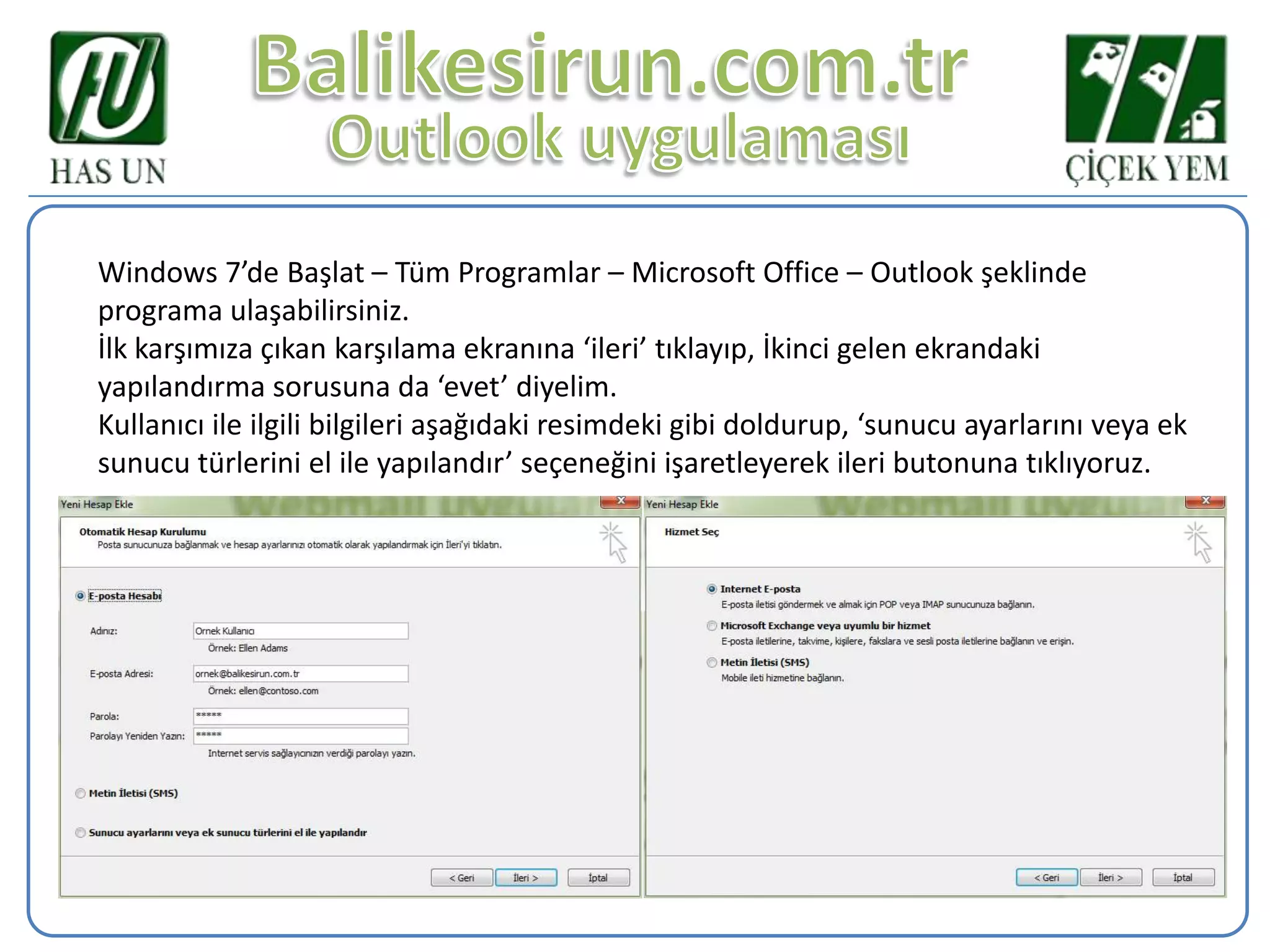Webmail outlook tanıtım | PPSX