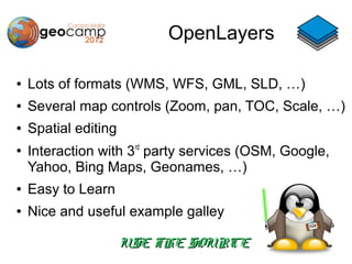 GeoCamp 2012 - Open Source WebMapping | PPT