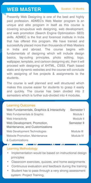 ADMEC MULTIMEDIA INSTITUTE - A Best Web Design Institute In Delhi | PDF
