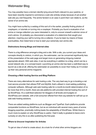 Webmaster Blog | PDF